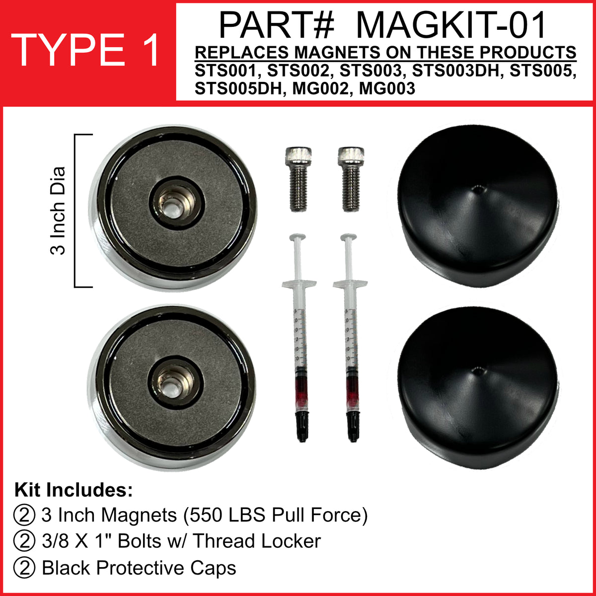 Replacement Magnet Kit: TYPE 1: Safe-T-Stik & Multi-Grab II/III – LHR ...