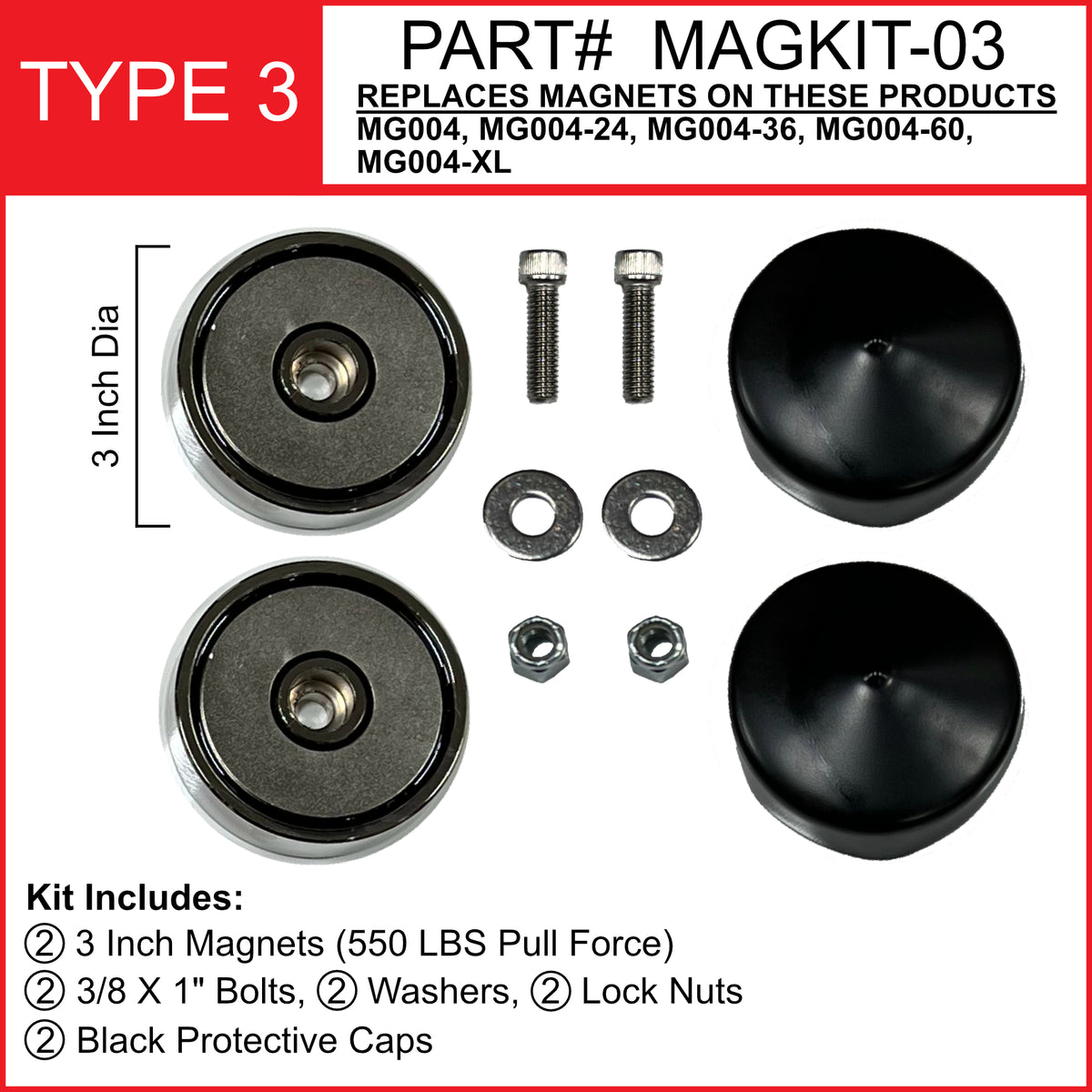 Replacement Magnet Kit:TYPE 3: Multi-Grab IV – LHR Safety Worksite ...